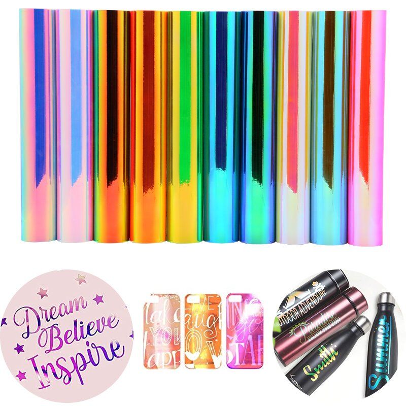 Free Sample Rainbow Holographic Sticker Cutting Self Adhesive Permanent ...