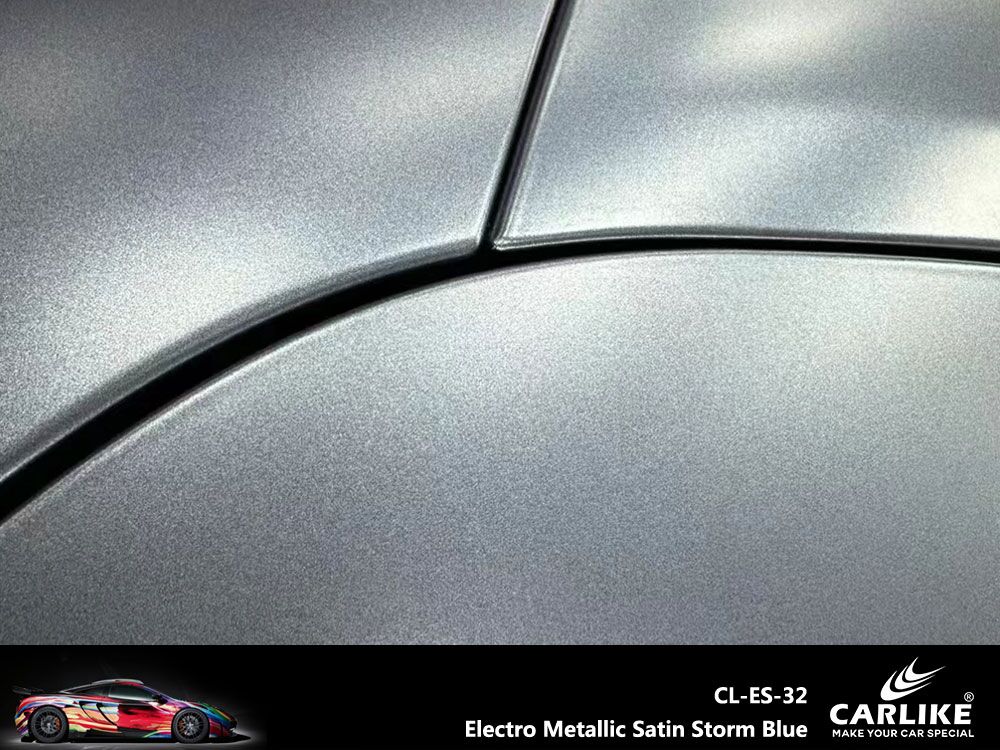 CL-ES-32 Electro Metallic Satin Storm Blue Vinyl For Tesla Car Wrap ...