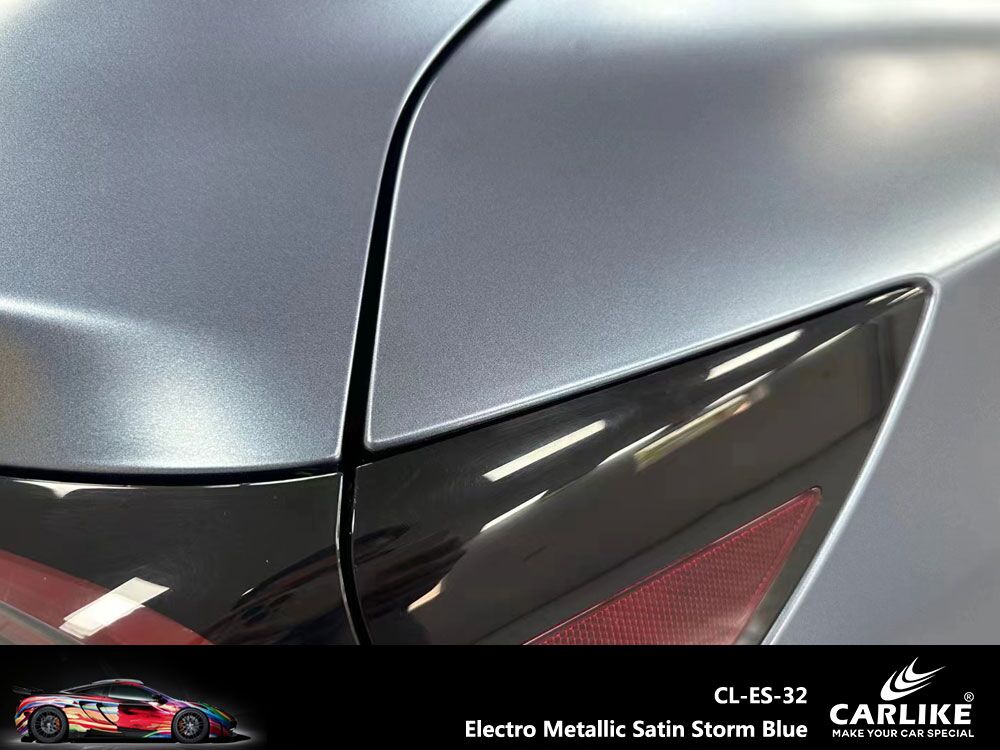 CL-ES-32 Electro Metallic Satin Storm Blue Vinyl For Tesla Car Wrap ...